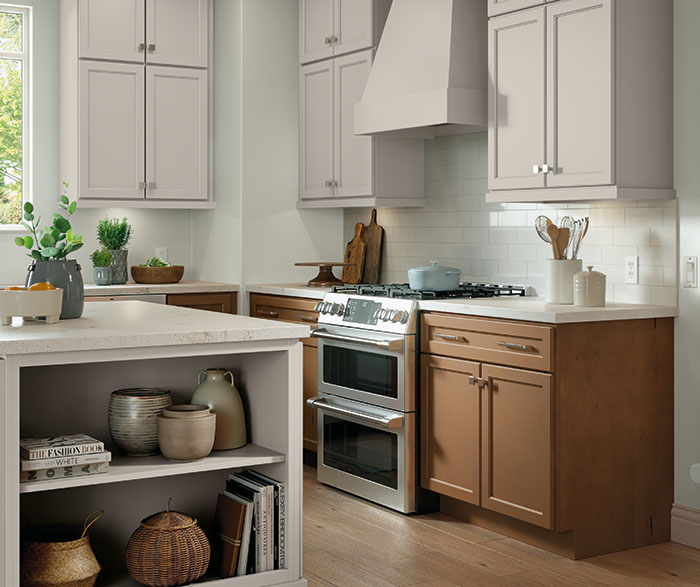 Karwin Painted Cloud and Stained Sahara Kitchen - MasterBrand