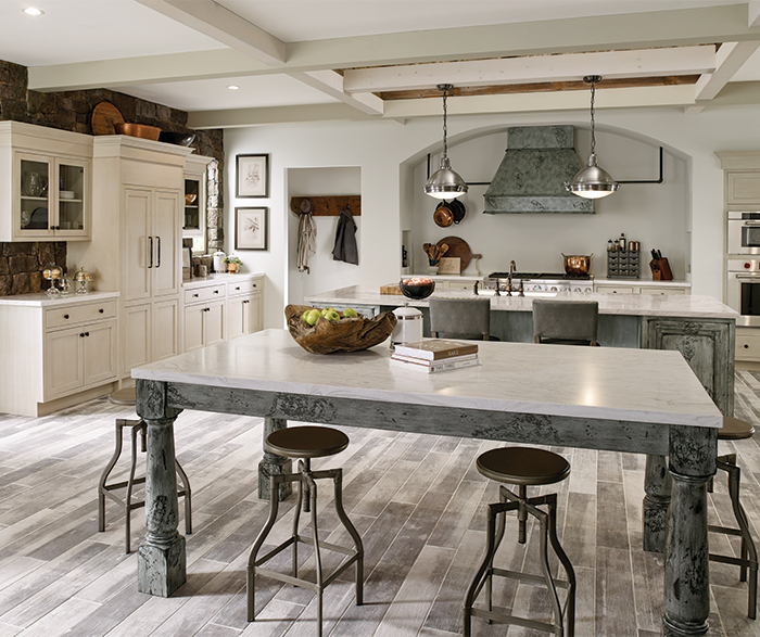 Two Tone Rustic Kitchen with Inset Cabinets - MasterBrand