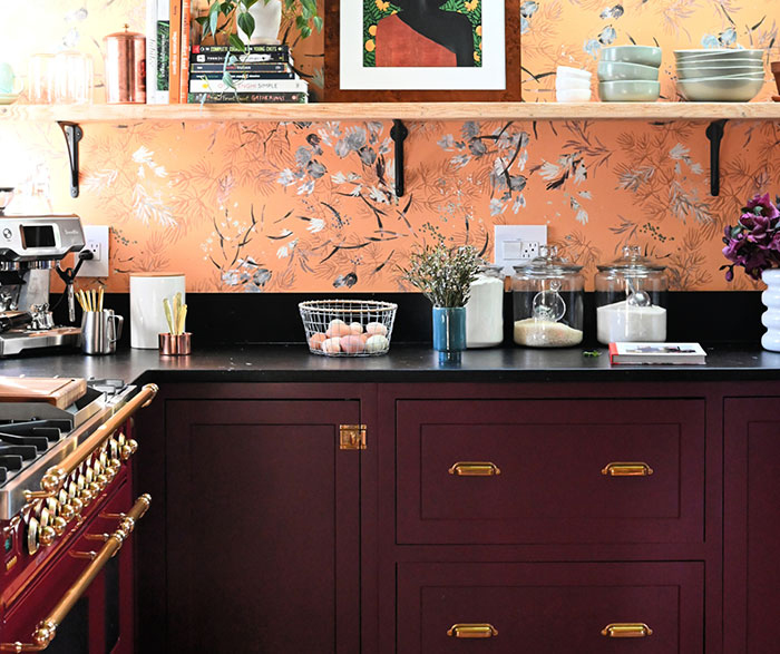 Custom Color Cabinets in Bold Eclectic Kitchen - MasterBrand