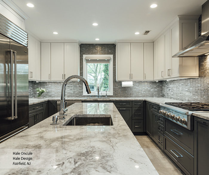Casual Gray and Off White Maple Kitchen Cabinets - MasterBrand
