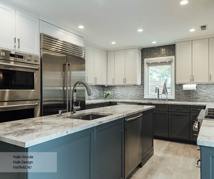 Casual Gray and Off White Maple Kitchen Cabinets - MasterBrand