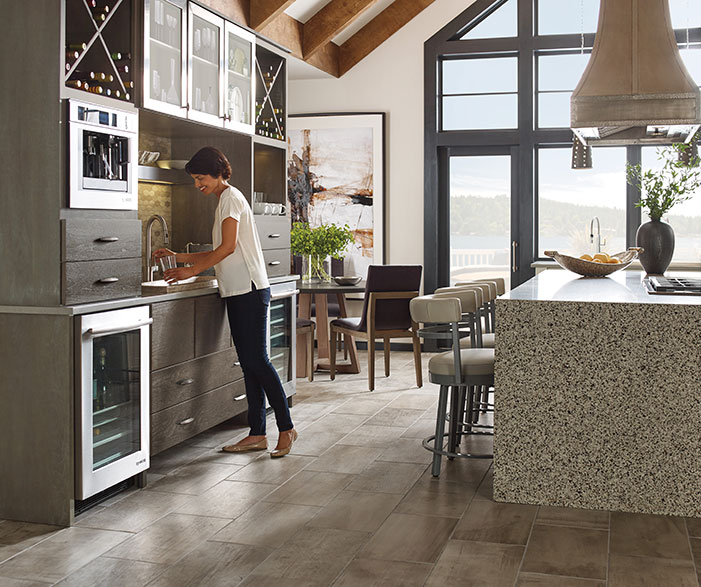 Two Tone Rustic Kitchen with Inset Cabinets - MasterBrand